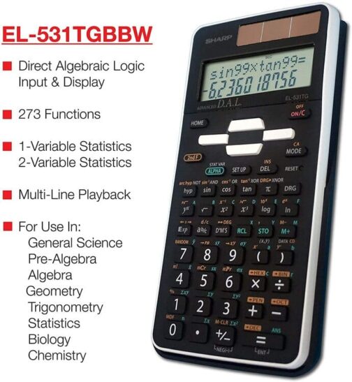 Sharp EL-531TGBBW 12-Digit Scientific Calculator